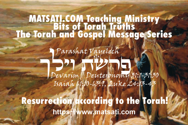 Resurrection According To The Torah! פרשת וילך, Parashat Vayelech, Bits Of Torah Truths ...