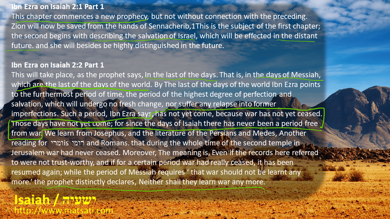 The Vision Of Isaiah, ישעיהו ב:א-יא / Isaiah 2:1-11 - MATSATI.COM ...