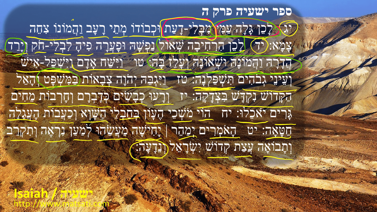 Captivity To Pride - ישעיהו ד-ה:יג-ל / Isaiah 5:13-30, A Commentary ...