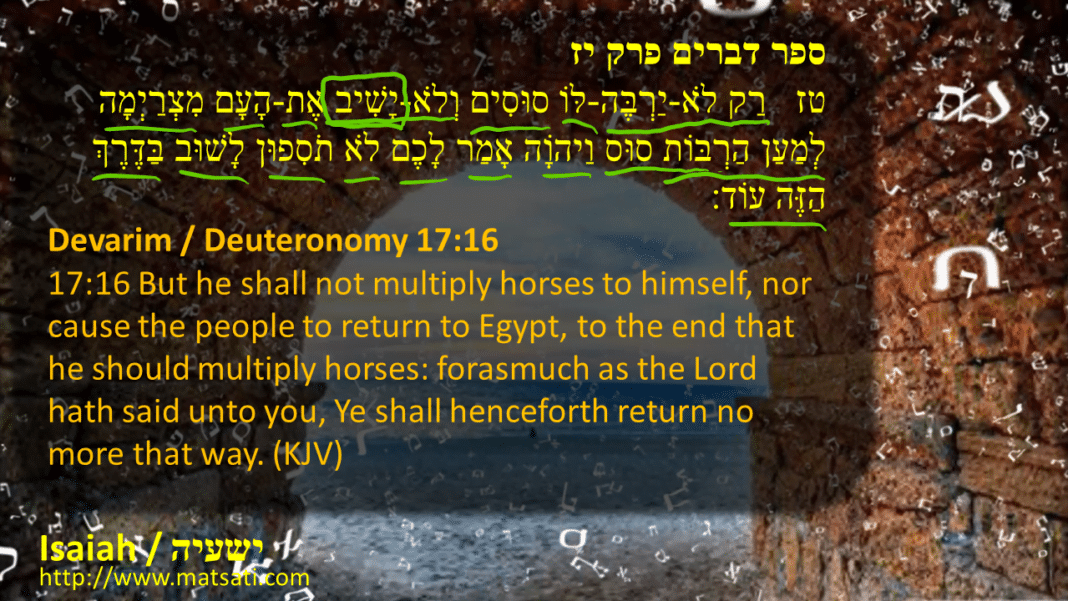 Having A Commitment To The Lord And Not Returning To Egypt, ישעיהו לא:א ...