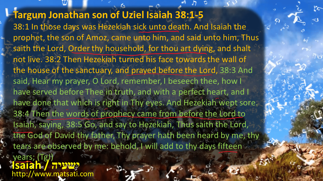 The Prophecies Of Isaiah That Went Unfulfilled ... ישעיהו לח:א-ה ...